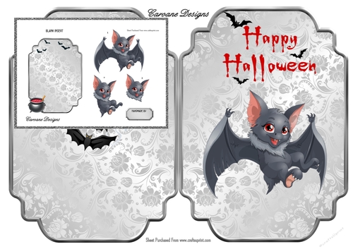 Shaped card mini kit-2 sheets - Batty Bat - CUP1006446_21555 | Craftsuprint