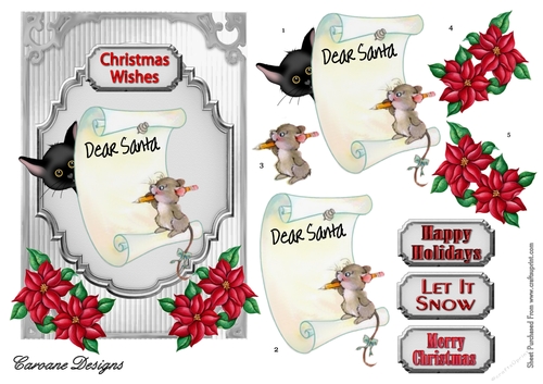 Dear Santa - A5 card front with decoupage - CUP1009673_21555 | Craftsuprint