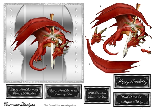 Guardian of the Sword - 6x6 inch card front with decoupage - CUP1060344 ...