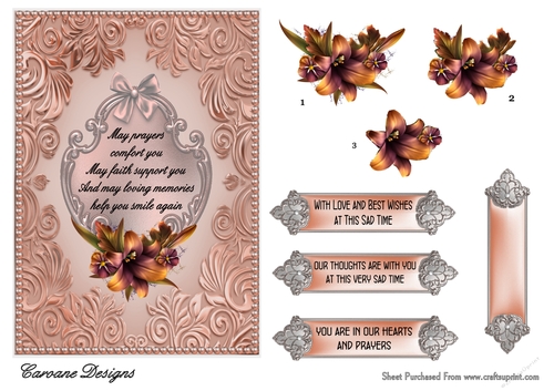 Sympathy 1 - A5 card front with decoupage - CUP1085264_21555 | Craftsuprint
