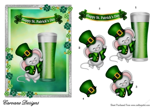 Irish Mouse - 7x5 inch card front with decoupage - CUP1096260_21555 ...