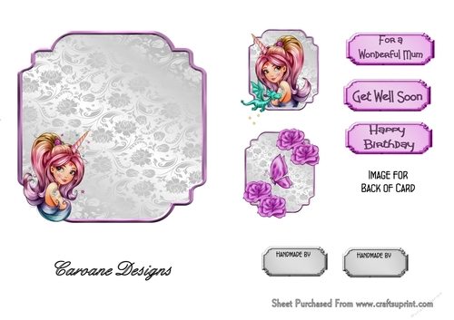Matching blank insert sheet for the design sheet - Fantasy Girl ...