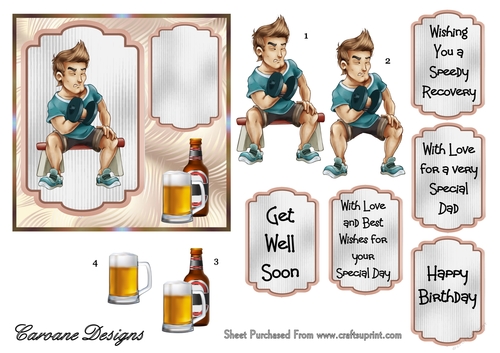 Keep Fit Fanatic - 5x5 inch card front with decoupage - CUP1174469 ...