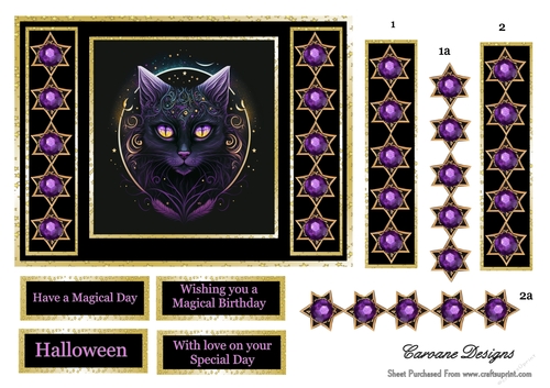 Magical Cats 3 - 7x5 inch card front with decoupage - CUP1196514_21555 ...