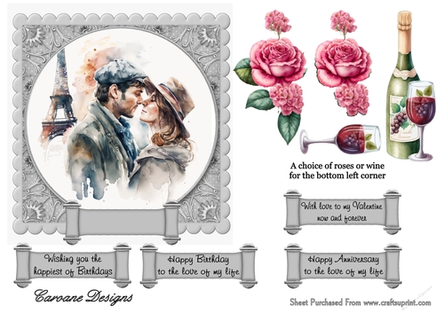Love is in The Air 2 - 6x6 inch card front with decoupage - CUP1209082 ...