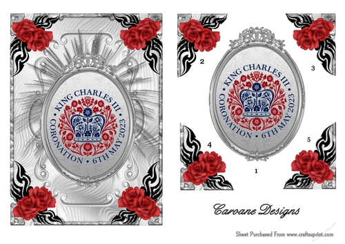 Coronation 3 - 7x5 inch card front with decoupage - CUP1211326_21555 ...