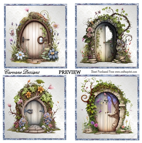 DIY Fairy Doors Bumper Kit 21 - 10 sheets, Card fronts, decoupage ...