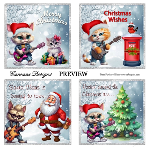 Rockin Cats Bumper Kit 29 - 10 sheets, Card fronts, decoupage, inserts ...