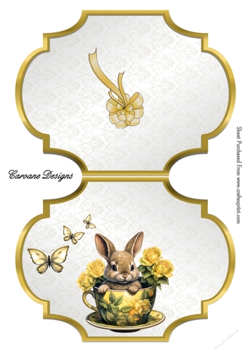 Furries in a Teacup 3 - Shaped card Mini card kit without greeting ...