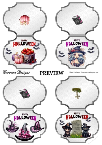 Halloween - Shaped Card Bumper Kit 39 - 9 sheets, Card fronts ...