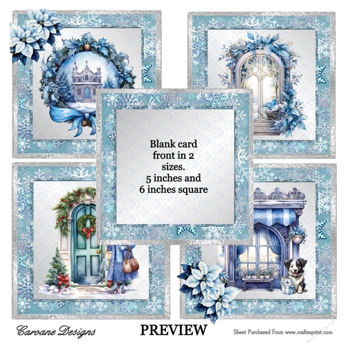 Blue Christmas Bumper Kit 43 - 10 sheets, Card fronts, decoupage ...