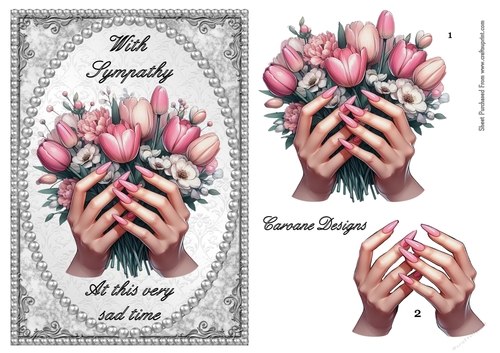 Sympathy 3 - A5 card front with decoupage - CUP1304677_21555 | Craftsuprint