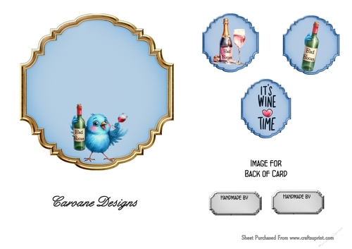 Matching insert sheet for the design sheet - Boozy Birds 3 - CUP1333178 ...