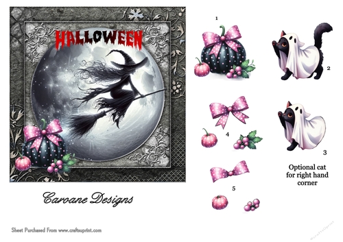 Spooky Halloween 4 - 6x6 inch card front with decoupage - CUP1337451 ...
