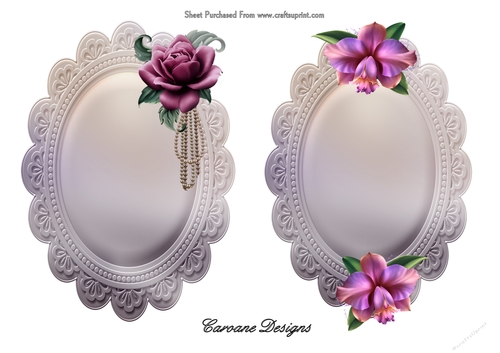 Pearls and Roses - 2 A5 topper backgrounds - CUP891624_21555 | Craftsuprint