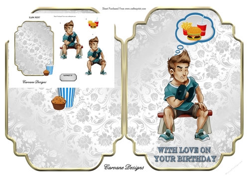 Shaped card mini kit - 2 sheets - Keep Fit Fanatic - CUP995523_21555 ...