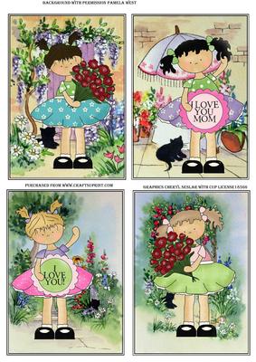 4 Cute Girl Toppers - CUP113935_118 | Craftsuprint