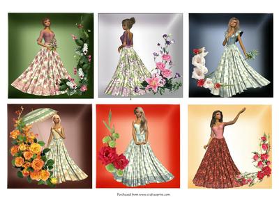 6 Elegant Lady Toppers - CUP158962_118 | Craftsuprint