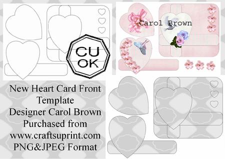 Heart Card Front Template - CUP329184_118 | Craftsuprint