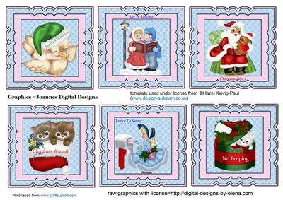 6 Christmas Card Toppers - CUP374892_118 | Craftsuprint