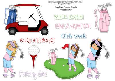 Cute Golfer Cutout Stickers#14 - CUP604654_118 | Craftsuprint