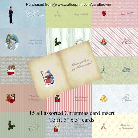 15 Luxury Christmas Inserts 5 " x 5" - CUP637884_118 | Craftsuprint