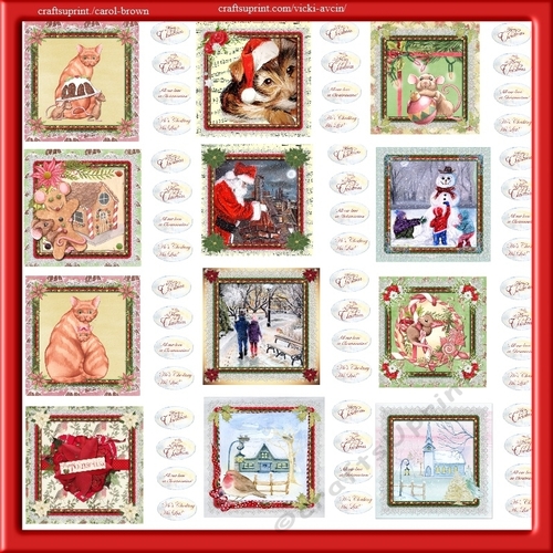 Bumper pack of 12 Christmas card fronts+tags - CUP804307_118 | Craftsuprint