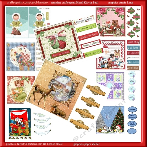 10 Christmas card front bumper pack - CUP817261_118 | Craftsuprint
