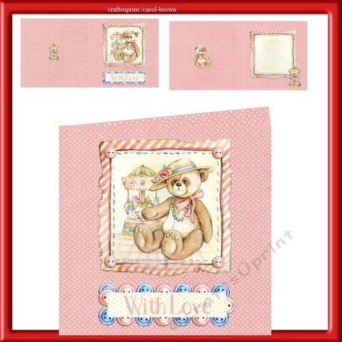 6x6 Teddy Bear card+insert#6 - CUP938547_118 | Craftsuprint