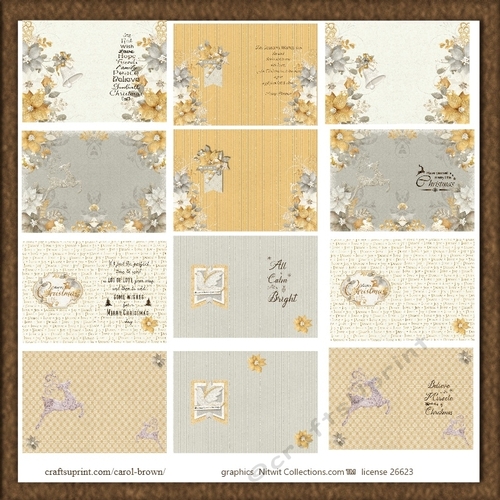 Pack of 12x A5 Christmas Golden card inserts - CUP994270_118 | Craftsuprint