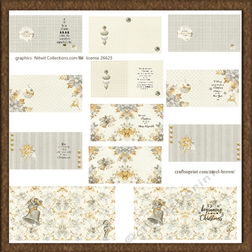Pack of 12x 6x6 Christmas Golden card inserts - CUP994278_118 ...