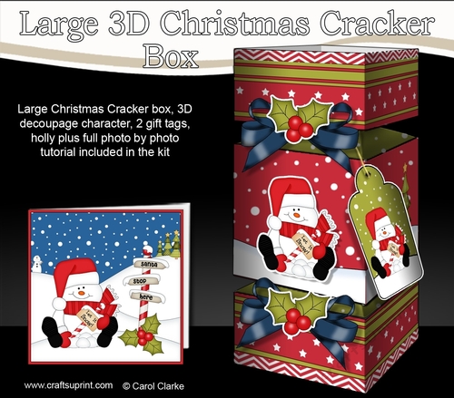 3D Large Christmas Cracker Box Mini Kit - Snowman Oli wants it to Snow ...