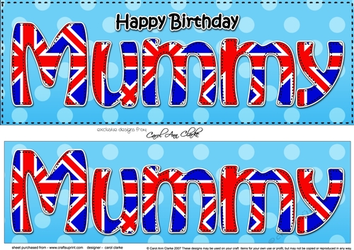 Large DL Happy Birthday MUMMY 3D decoupage UK Union Jack - CUP1023501 ...