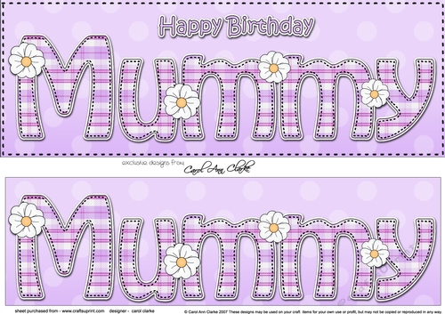 Large DL Happy Birthday MUMMY 3D decoupage with Tartan - CUP1025472_359 ...