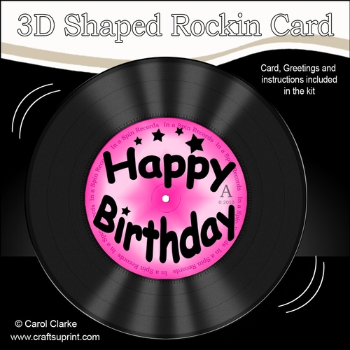 3D Shaped Rocking Card Kit - On the Record - Happy Birthday ...