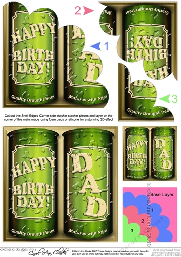 Birthday DAD Cans of Beer Shell Edged Corner Side Stacker - CUP1039460 ...