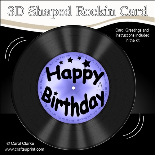 3D Shaped Rocking Card Kit - On the Record - Happy Birthday ...