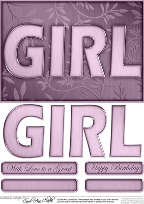 A5 Elegant Metallic Words Girl Quick Card with 3D Decoupage - CUP106220 ...