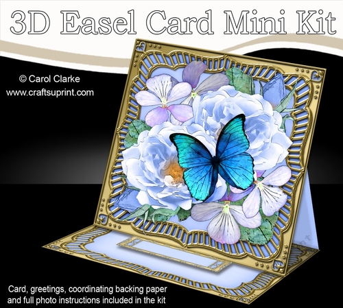 3D Easel Card Mini Kit - Butterfly & Flowers on Gold Frame - CUP1066653 ...