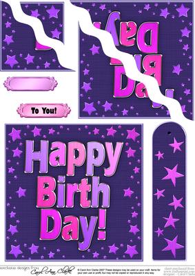 Happy Birthday Metallic Quick Card Wavy Corner Side Stacker - CUP107192 ...