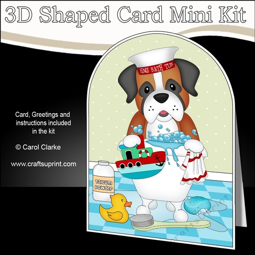 3D Shaped Card Kit - Bathtub Buddies - Little Boxer Dog - CUP1076209 ...
