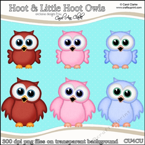 Hoot & Little Hoot Owls - CU4CU Digital Clip Art Set - CUP1096011_359 ...