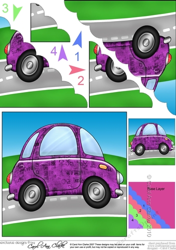 Funky Graffiti Car - Scallop Corner Stacker - CUP1096164_359 | Craftsuprint