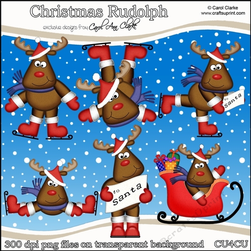 Christmas Rudolph - CU4CU Digital Clip Art Set - CUP1104769_359 ...