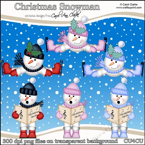 Christmas Snowman - CU4CU Digital Clip Art Set - CUP1106830_359 ...