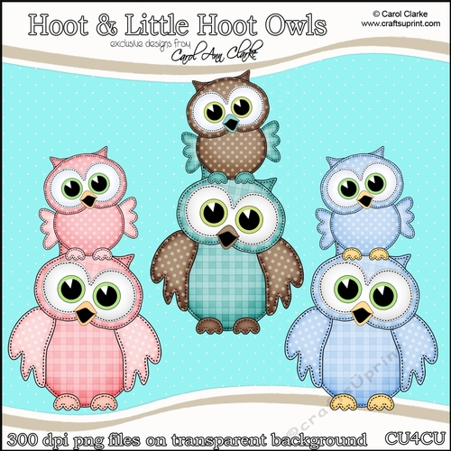 Hoot & Little Hoot Owls - CU4CU Digital Clip Art Set - CUP1119455_359 ...
