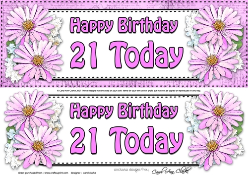 Large DL Happy Birthday 21 TODAY Daisies Floral 3D decoupage ...