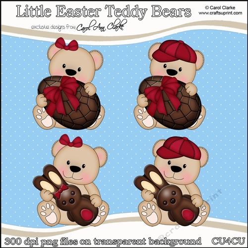 Cute Little Easter Teddy Bears - CU4CU Digital Clip Art Set ...
