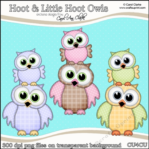 Hoot & Little Hoot Owls - CU4CU Digital Clip Art Set - CUP1145057_359 ...