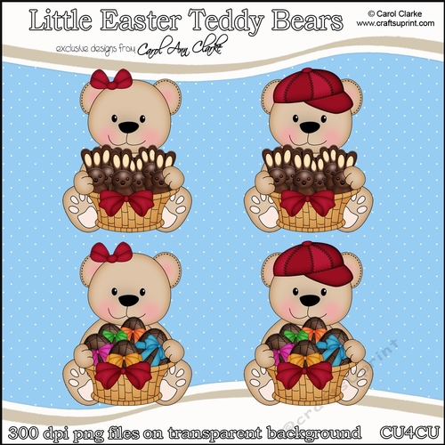 Cute Little Easter Teddy Bears - CU4CU Digital Clip Art Set ...